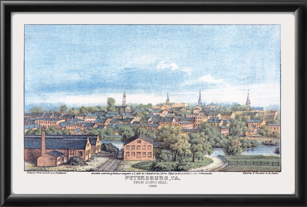 Petersburg VA 1866 Restored Map | Vintage City Maps