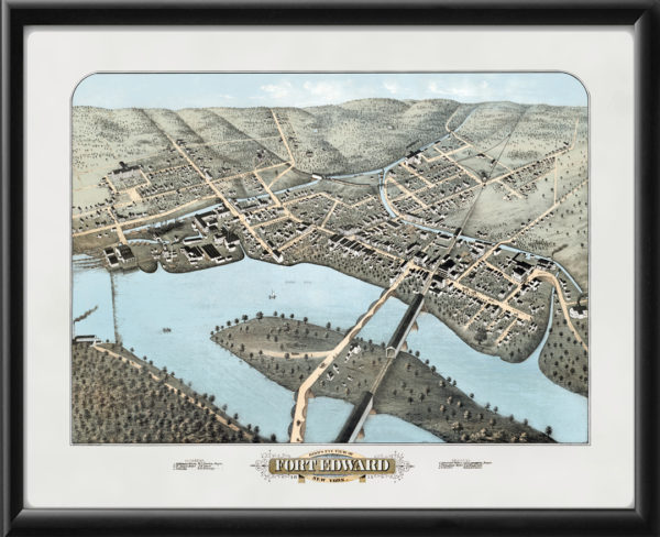 Fort Edward NY 1875 Restored Map | Vintage City Maps