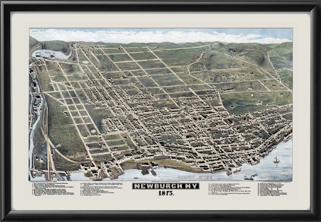 Newburgh NY 1875 Restored Map | Vintage City Maps