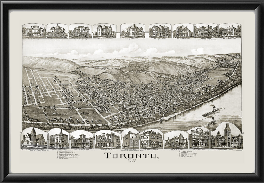 Toronto OH 1899 Restored Map | Vintage City Maps