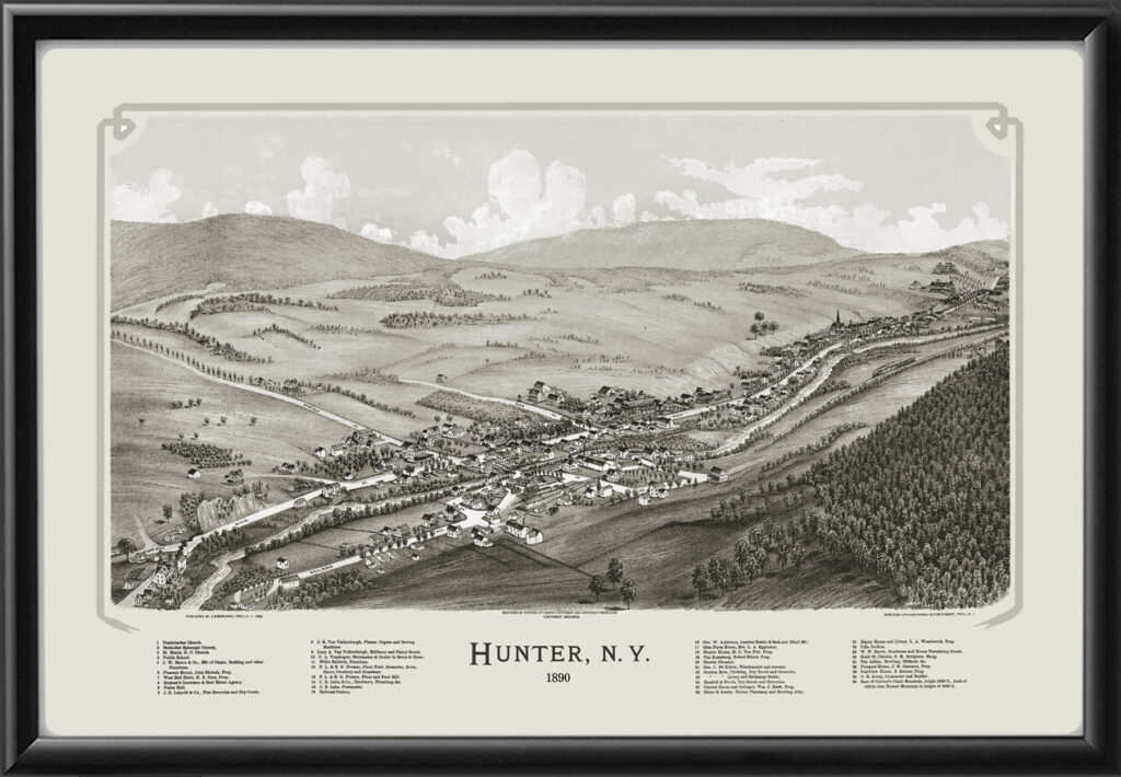 Hunter NY 1890 Restored Map | Vintage City Maps