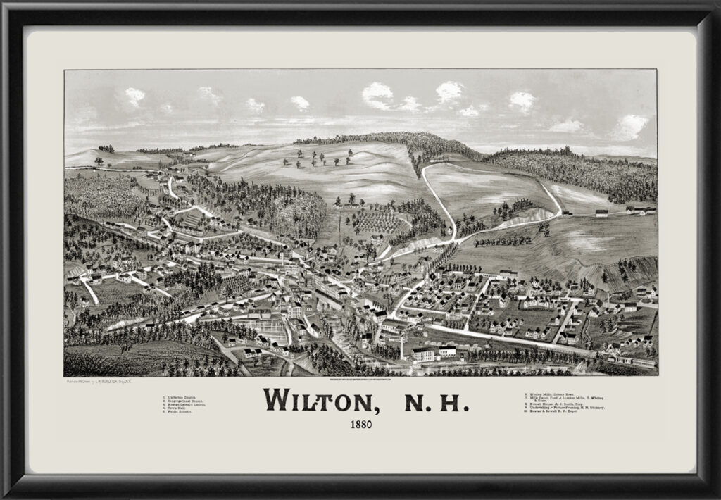 Wilton NH 1880 | Vintage City Maps - Restored Views