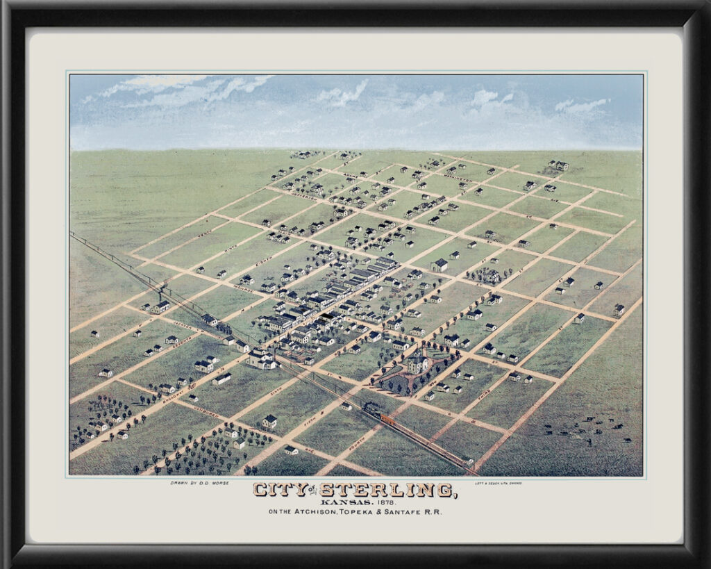 Sterling KS 1878 Restored Map | Vintage City Maps