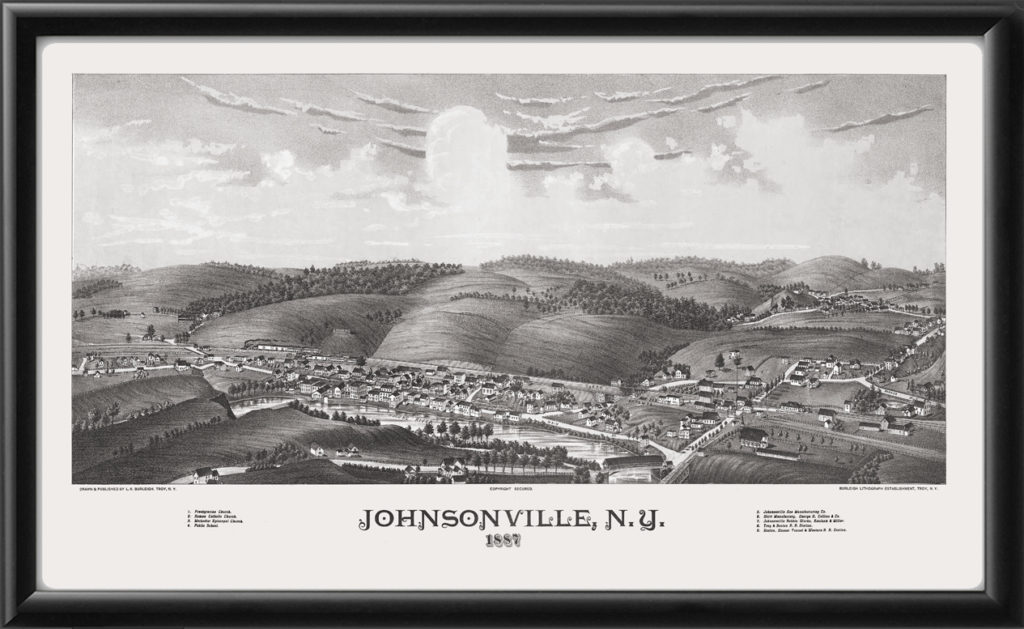 Johnsonville NY 1887 Restored Map | Vintage City Maps