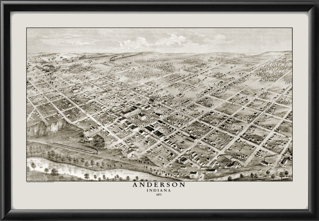Anderson IN 1871 Restored Map | Vintage City Maps
