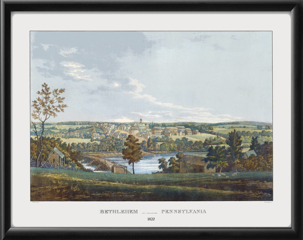Bethlehem PA 1820 Restored Map | Vintage City Maps