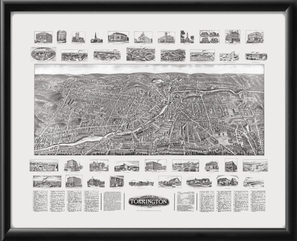 Torrington, CT 1907 Restored Map | Vintage City Maps