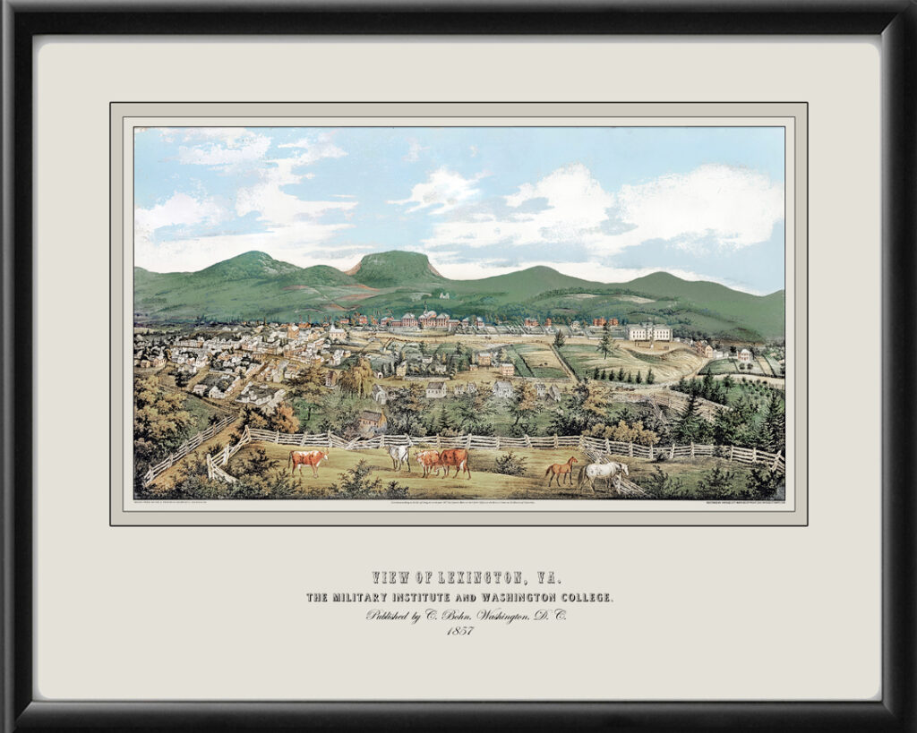 Lexington VA 1857 Restored Map | Vintage City Maps