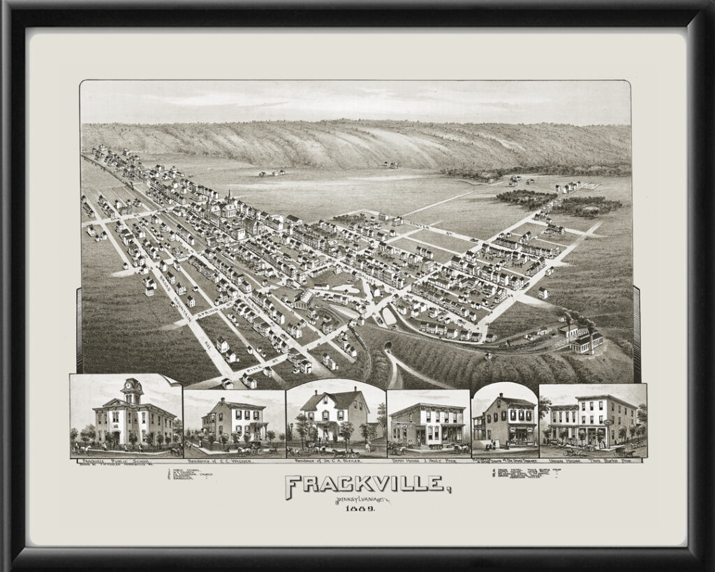 Frackville PA 1889 Restored Map | Vintage City Maps