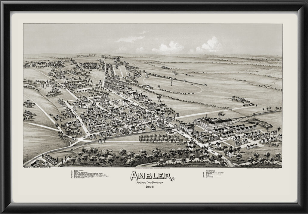 Ambler PA 1894 Restored Map | Vintage City Maps