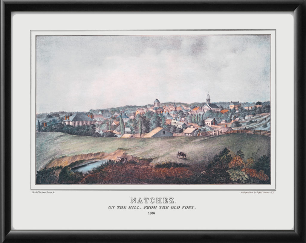 Natchez MS 1835 Restored Map | Vintage City Maps