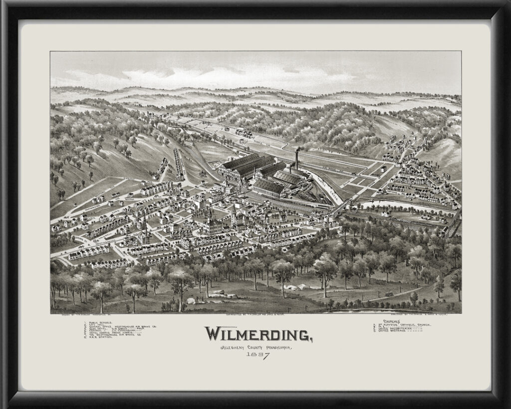 Wilmerding PA 1897 Restored Map | Vintage City Maps