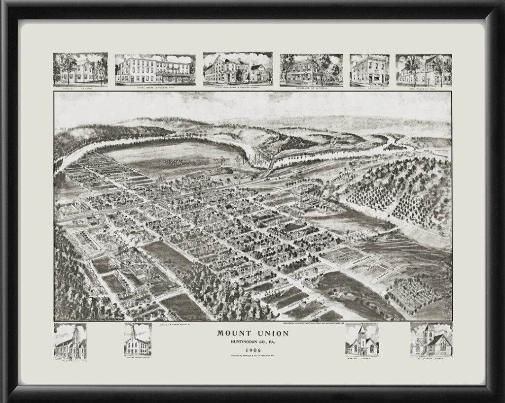 Mount Union PA 1906 Restored Map | Vintage City Maps