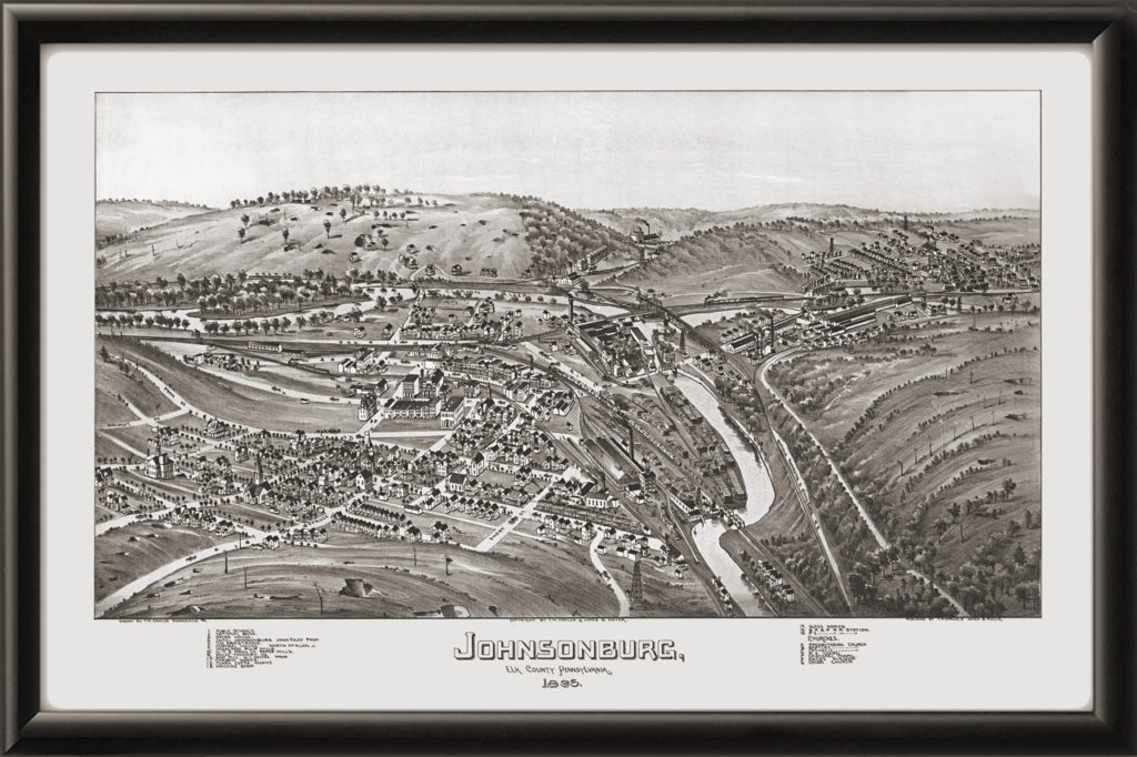 Johnsonburg PA 1895 Restored Map | Vintage City Maps