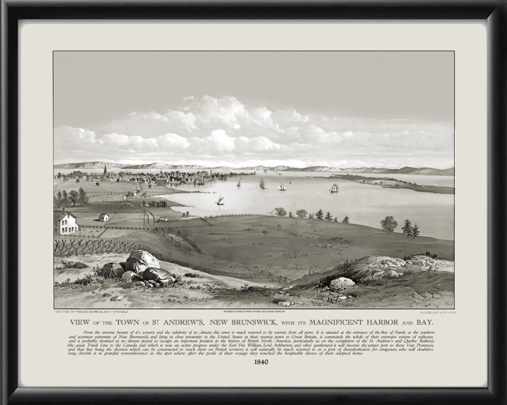 St. Andrews NB Canada 1840 Restored Map | Vintage City Maps