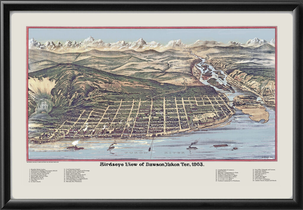 Dawson City, Yukon, Canada 1903 Restored Map | Vintage City Maps