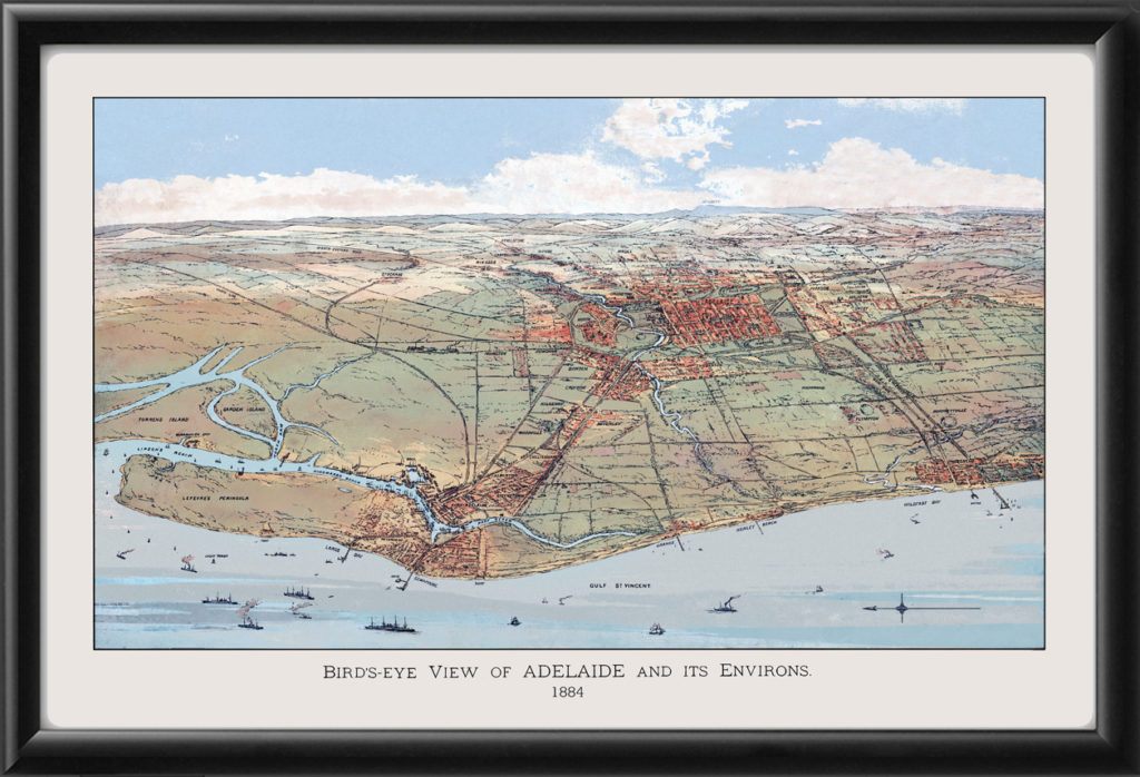 Adelaide Australia 1884 Restored Map | Vintage City Maps
