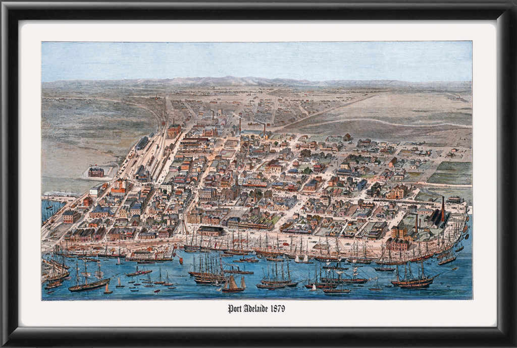 Port Adelaide Australia 1880 Restored Map | Vintage City Maps