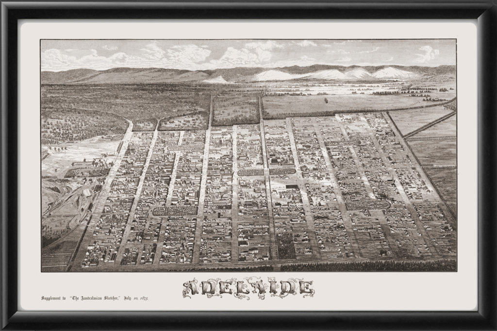 Adelaide Australia 1875 Restored Map | Vintage City Maps