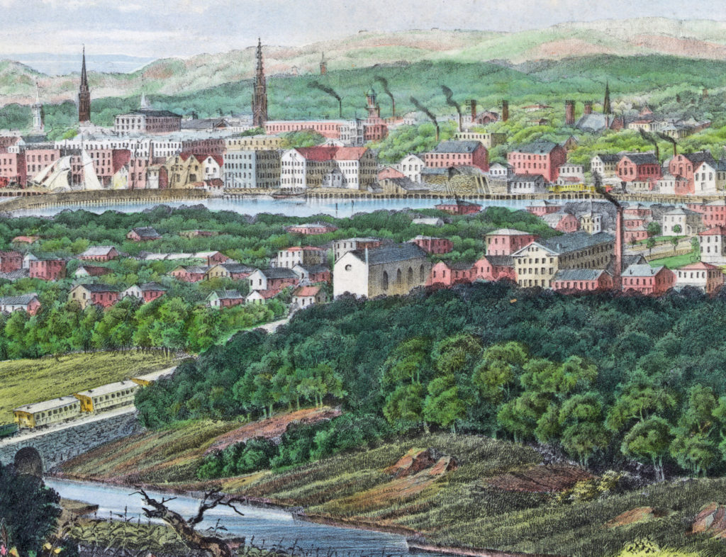 Bridgeport CT 1857 | Vintage City Maps - Restored Bird's Eye Views