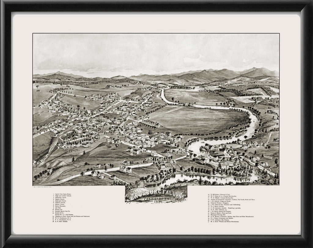 Enosburg Falls VT 1892 Restored Map | Vintage City Maps