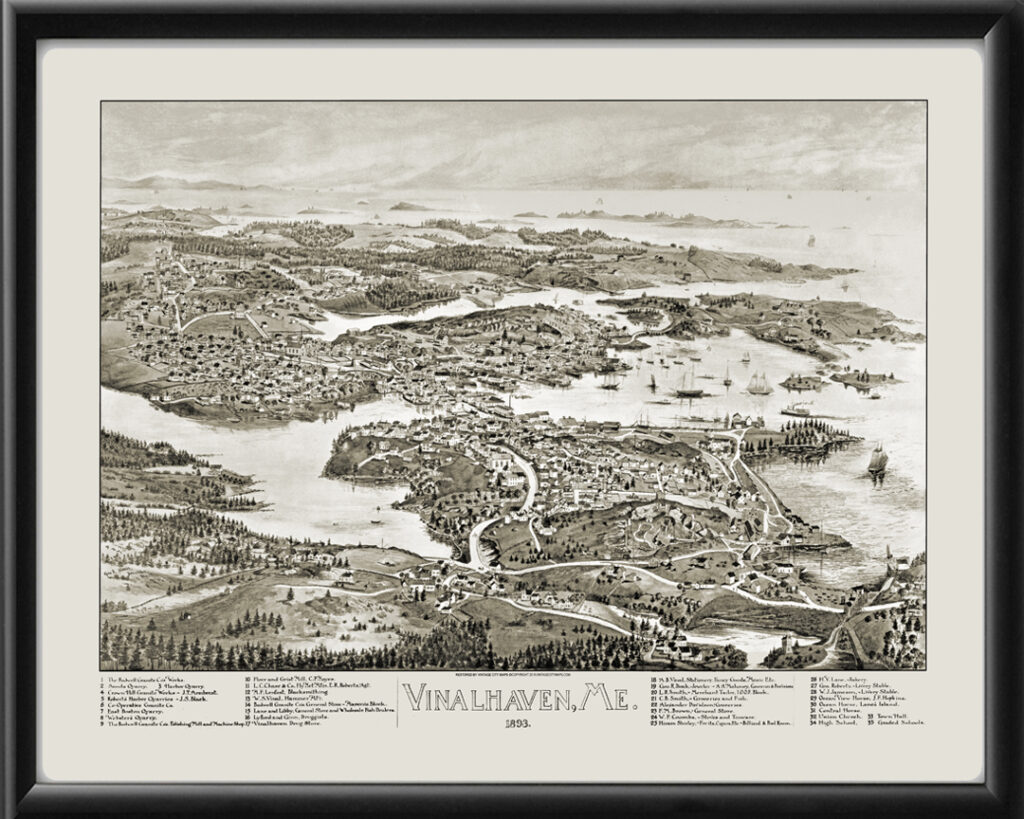 Vinalhaven ME 1893 Restored Map | Vintage City Maps