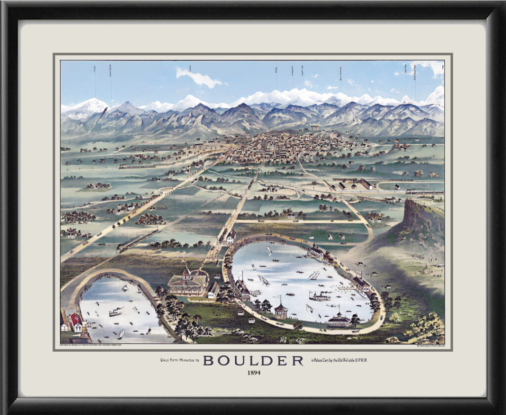 Boulder CO 1894 Restored Map | Vintage City Maps