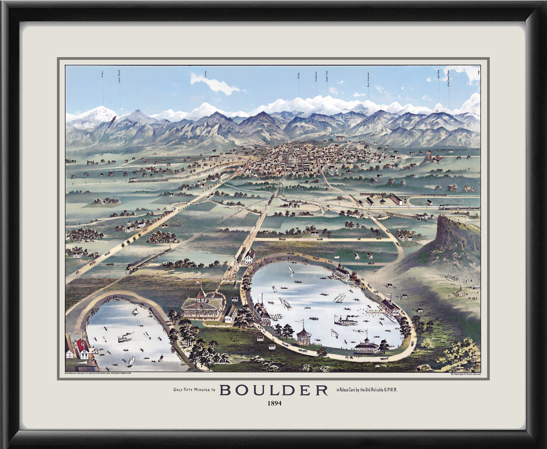 Boulder CO 1894 Restored Map | Vintage City Maps