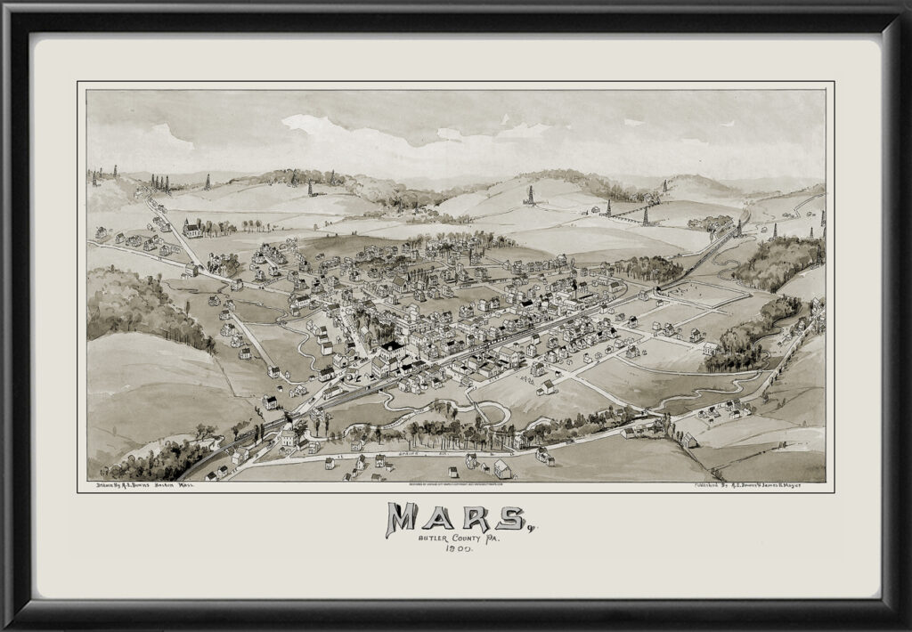 Mars PA 1900 Restored Map | Vintage City Maps