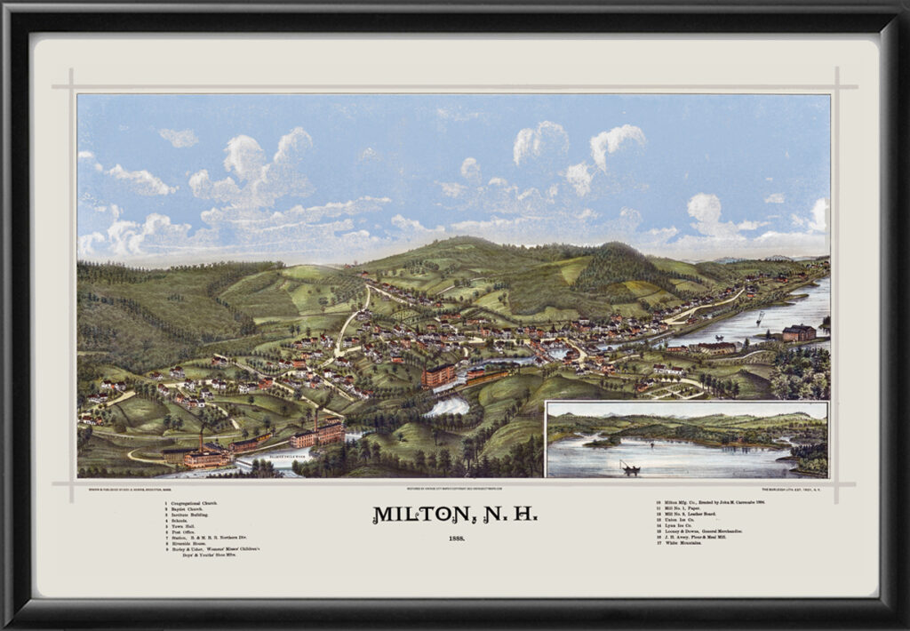 Milton NH 1888 Restored Map | Vintage City Maps