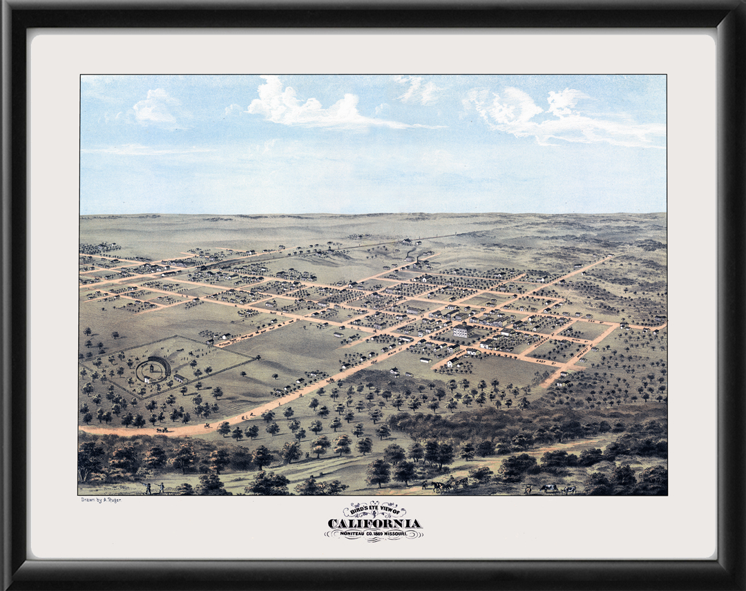 California MO 1869 Restored Map | Vintage City Maps