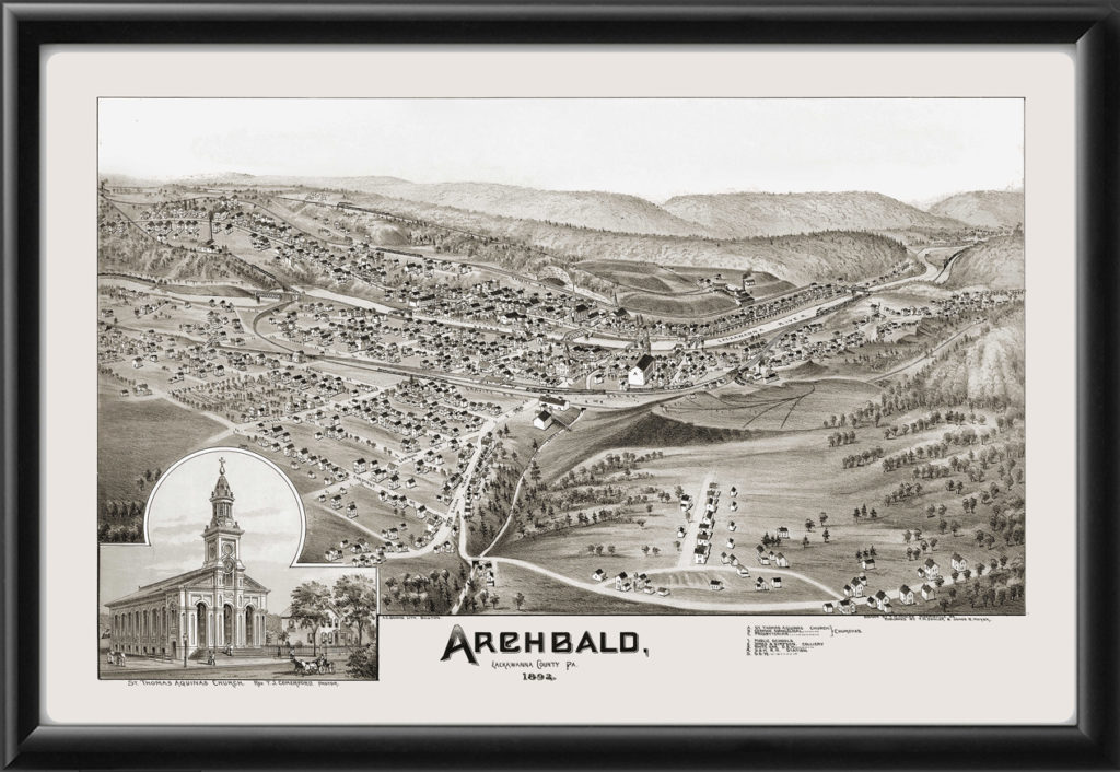 Archbald PA 1892 Restored Map | Vintage City Maps