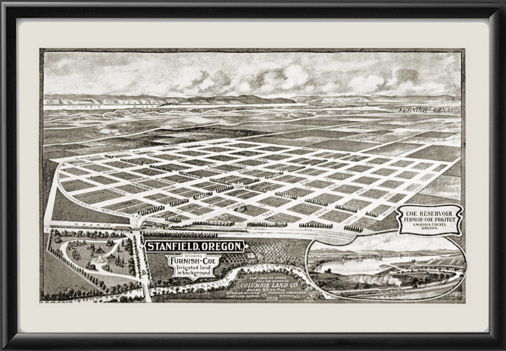 Stanfield OR 1910 Restored Map | Vintage City Maps