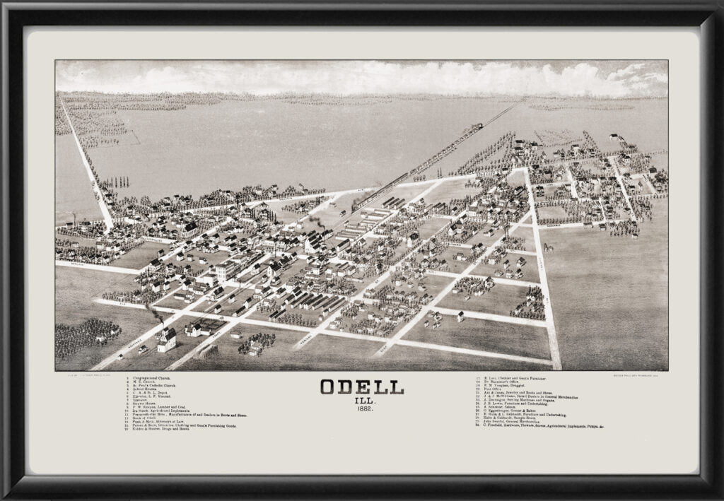 Odell IL 1882 Restored Map | Vintage City Maps