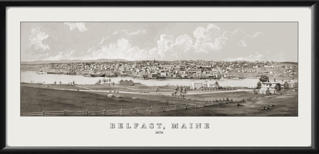 Belfast ME 1876 Restored Map | Vintage City Maps