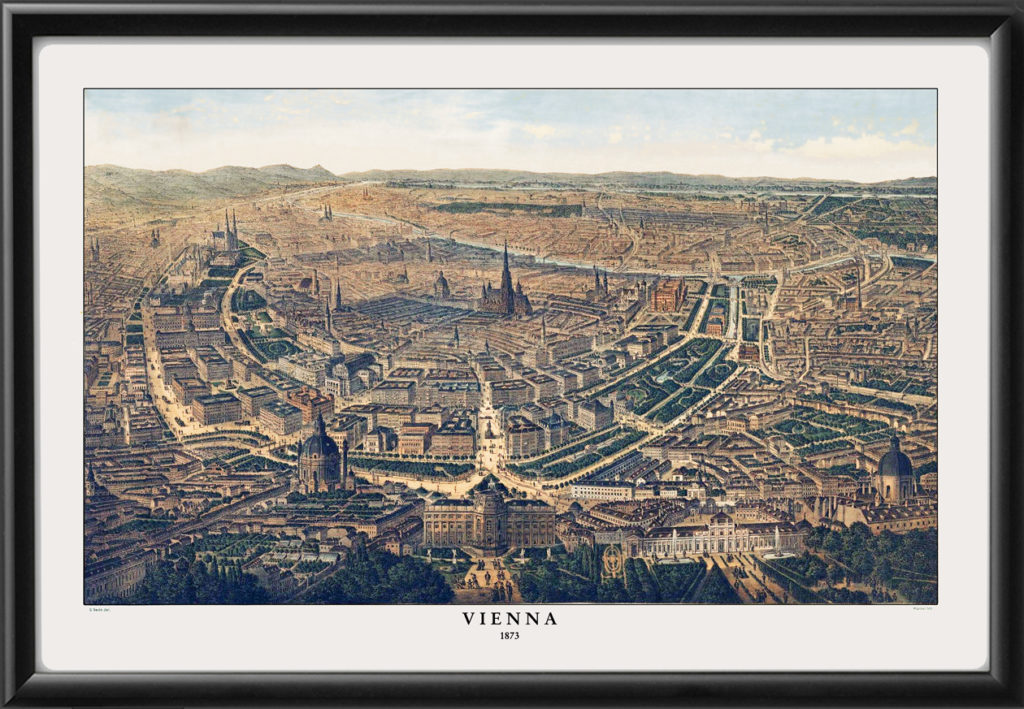 Vienna Austria 1873 Restored Map | Vintage City Maps