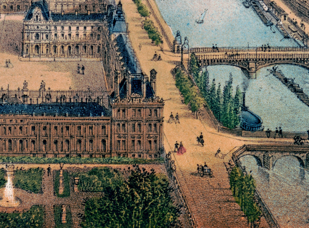 Paris France 1870 Restored Map | Vintage City Maps