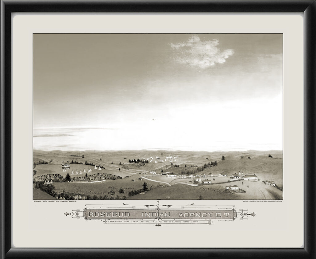 Rosebud Indian Agency, South Dakota 1885 - Bird's Eye View