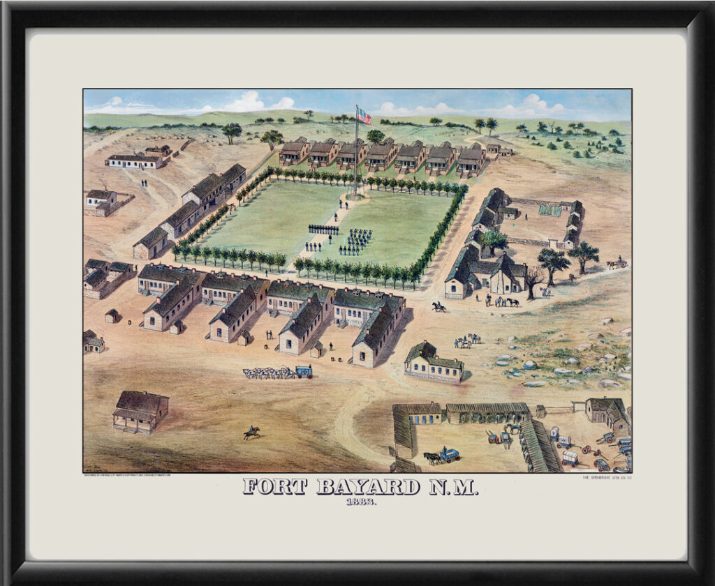 Fort Bayard NM 1883 Restored Map | Vintage City Maps