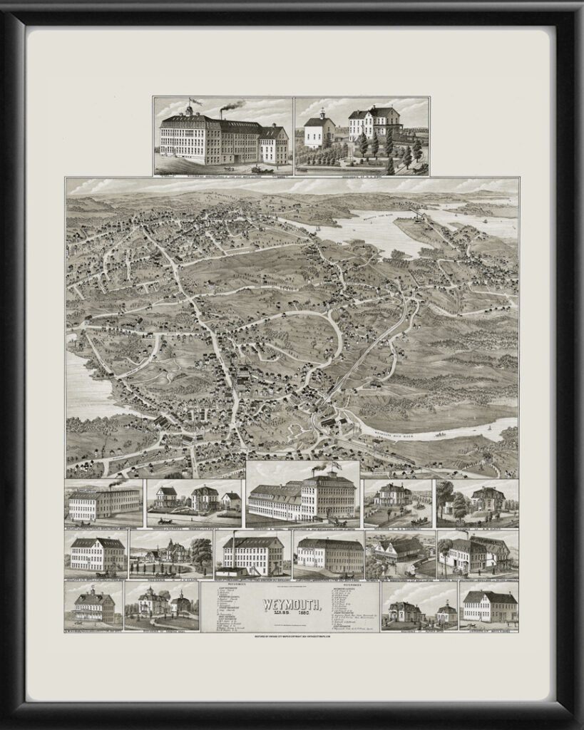 Weymouth MA 1880-2 Restored Map | Vintage City Maps