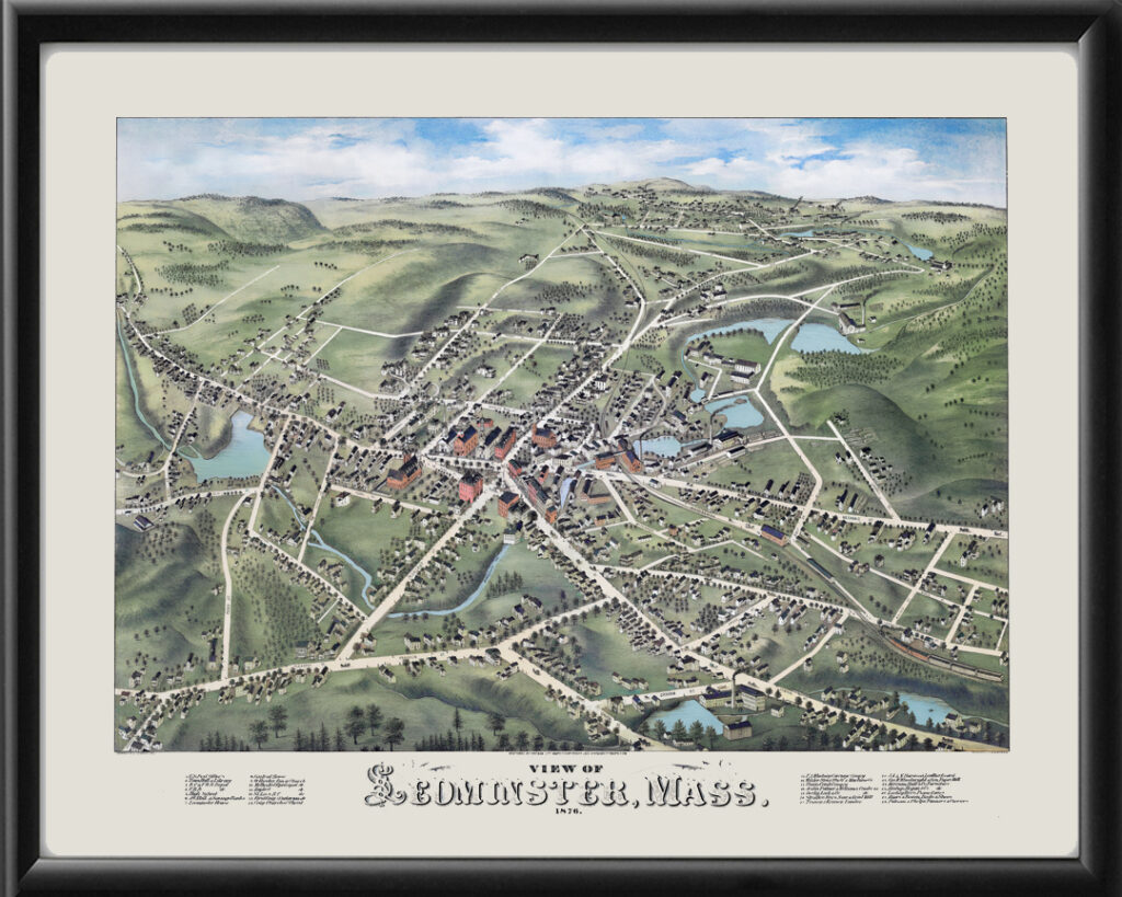 Leominster Ma Historical Map