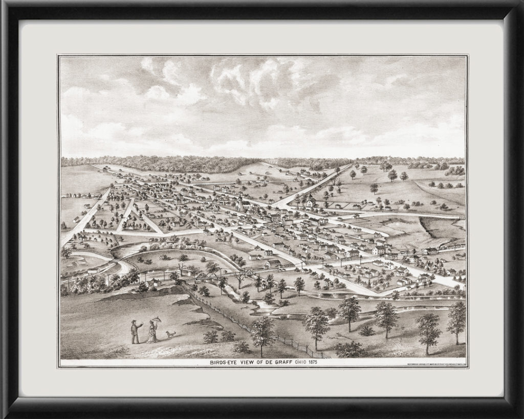 De Graff OH 1875 Restored Map | Vintage City Maps
