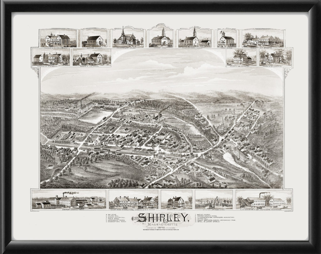 Shirley MA 1898 Restored Map | Vintage City Maps