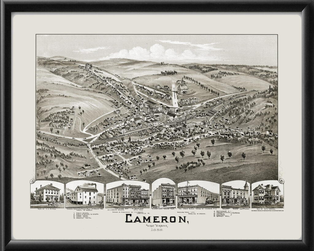 Cameron WV 1899 Restored Map | Vintage City Maps