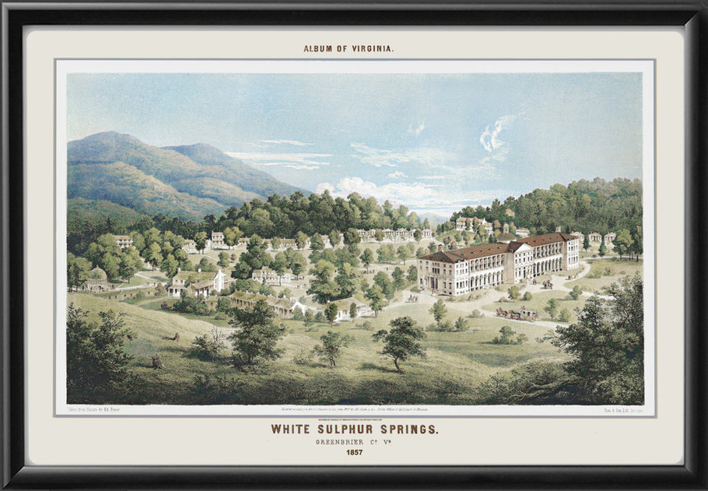 The Greenbrier - White Sulphur Springs 1857 - Vintage City Maps