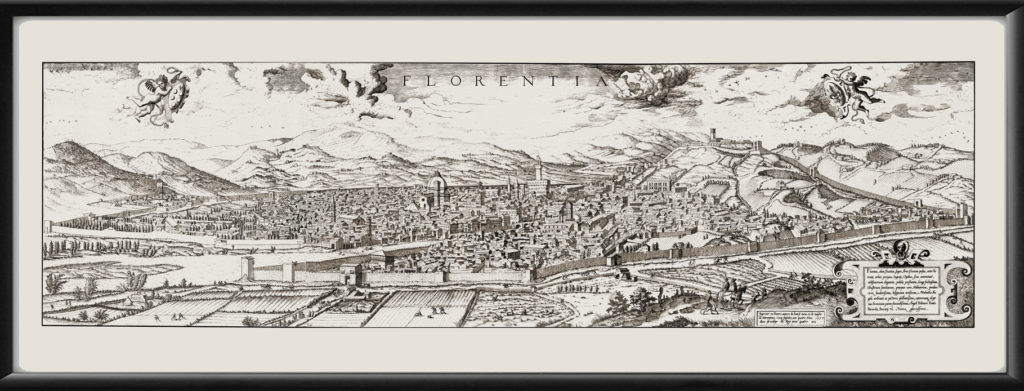 Florence Italy 1557 Restored Map | Vintage City Maps
