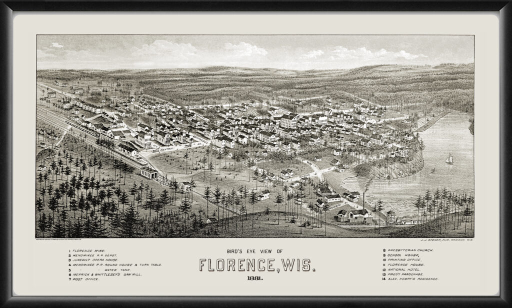 Florence WI 1881 Restored Map | Vintage City Maps