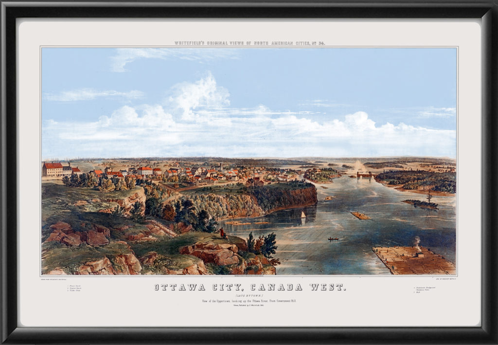 Ottawa Ontario Canada 1855 Restored Map | Vintage City Maps