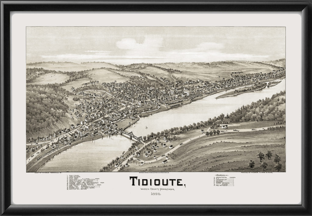 Tidioute PA 1896 Restored Map | Vintage City Maps