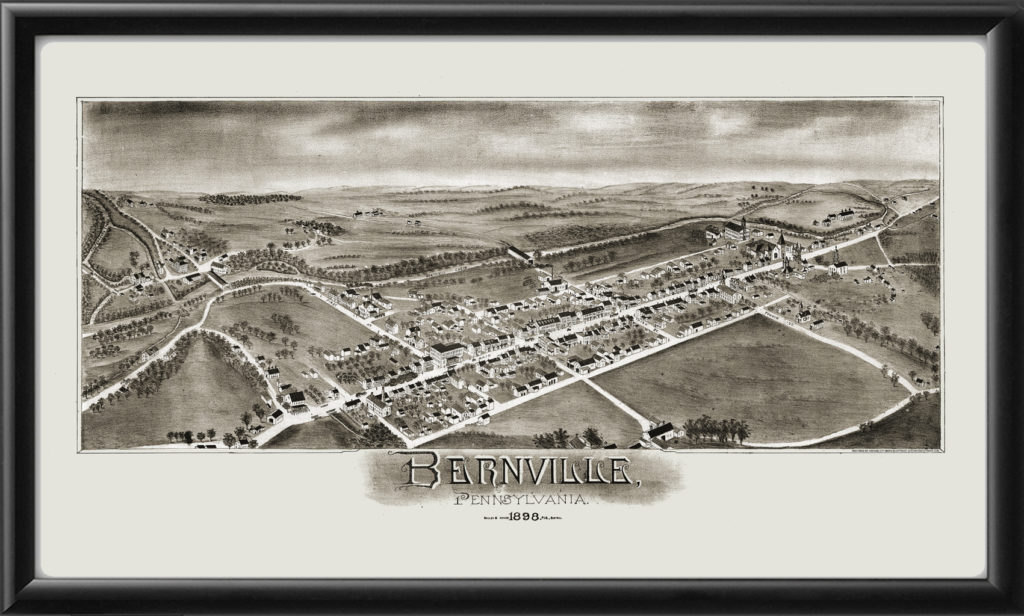 Bernville PA 1898 Restored Map | Vintage City Maps